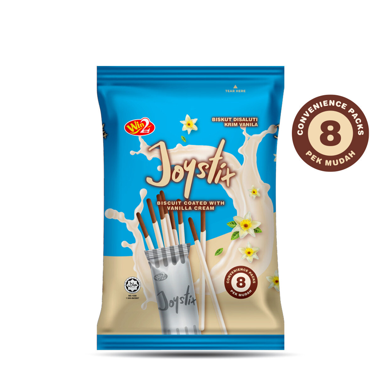 Win2 - JOYSTIX BISCUIT COATED WITH CREAM 20G X 8PKTS / BISKUIT DISALUTI ...