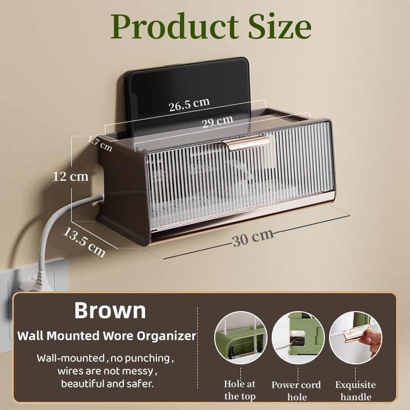 【PLAYFUL】WiFi Router Storage Box Wire TV Set Top Box Wall Hanging Shelf ...