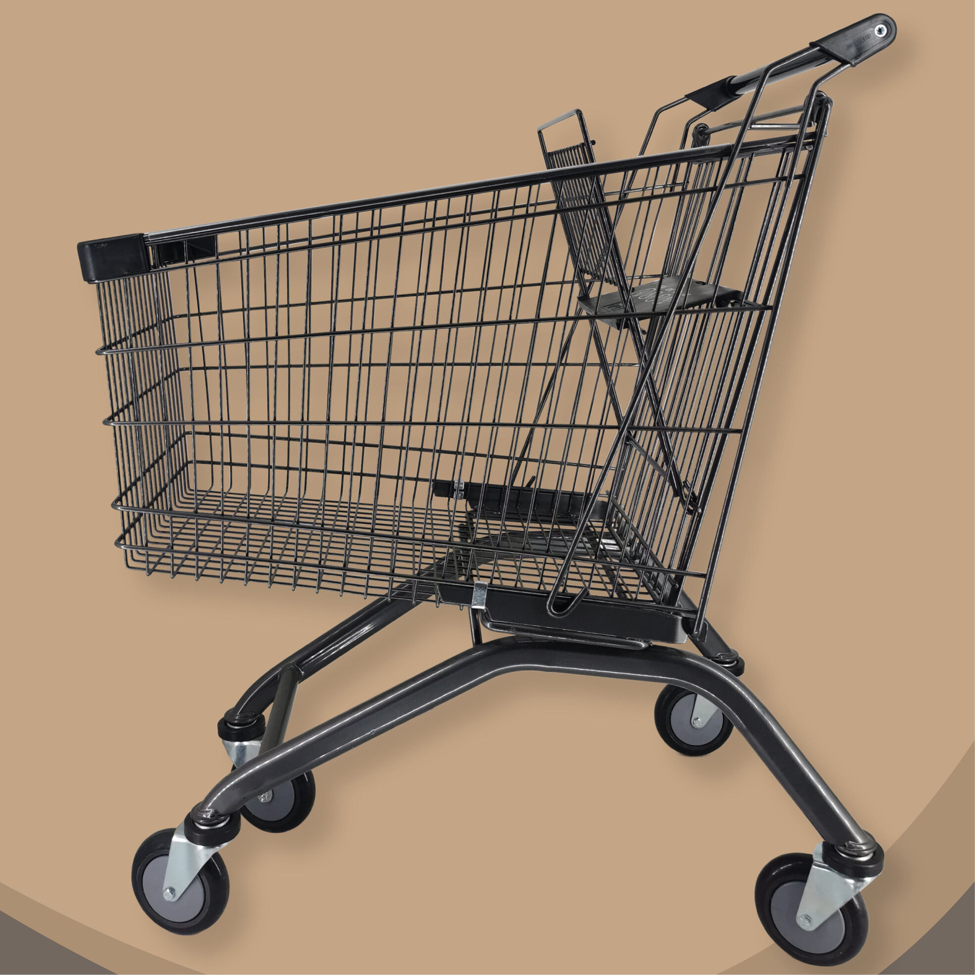 Shopping Trolley Supermarket /Shopping Trolley/Mall Trolley L125 Black ...
