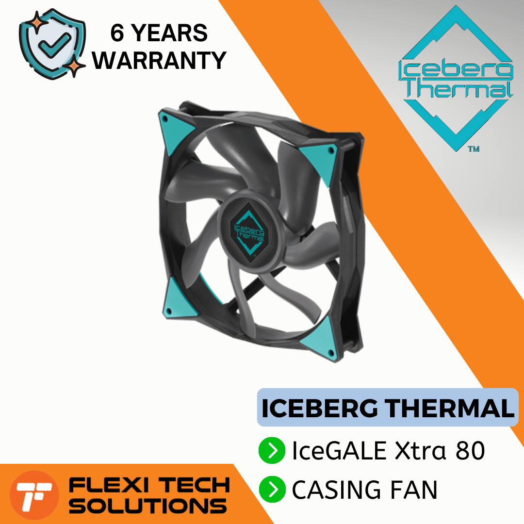 Flexi Tech ICEBERG THERMAL IceGALE Xtra 80mm PWM Case Fan Black | Lazada