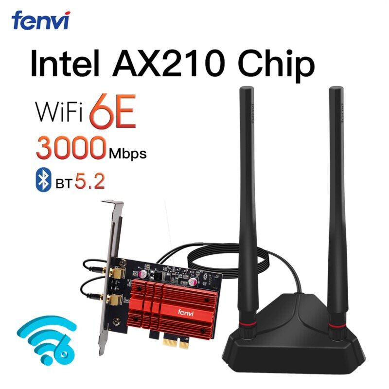 Intel AX210 wifi 6E Wireless Adapter Bluetooth 5.2 Desktop 3000Mbps AX200NGW Pcie Network Card ...