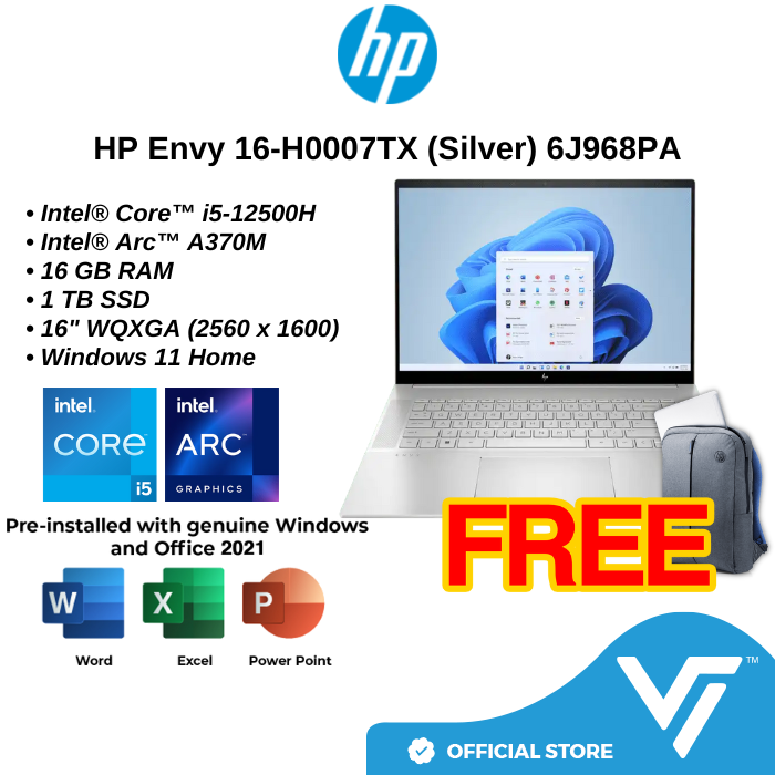 HP Envy 16 16-h0005TX 16-H0006TX 16-H0007TX | intel i5 i7 RTX 3060 Arc ...