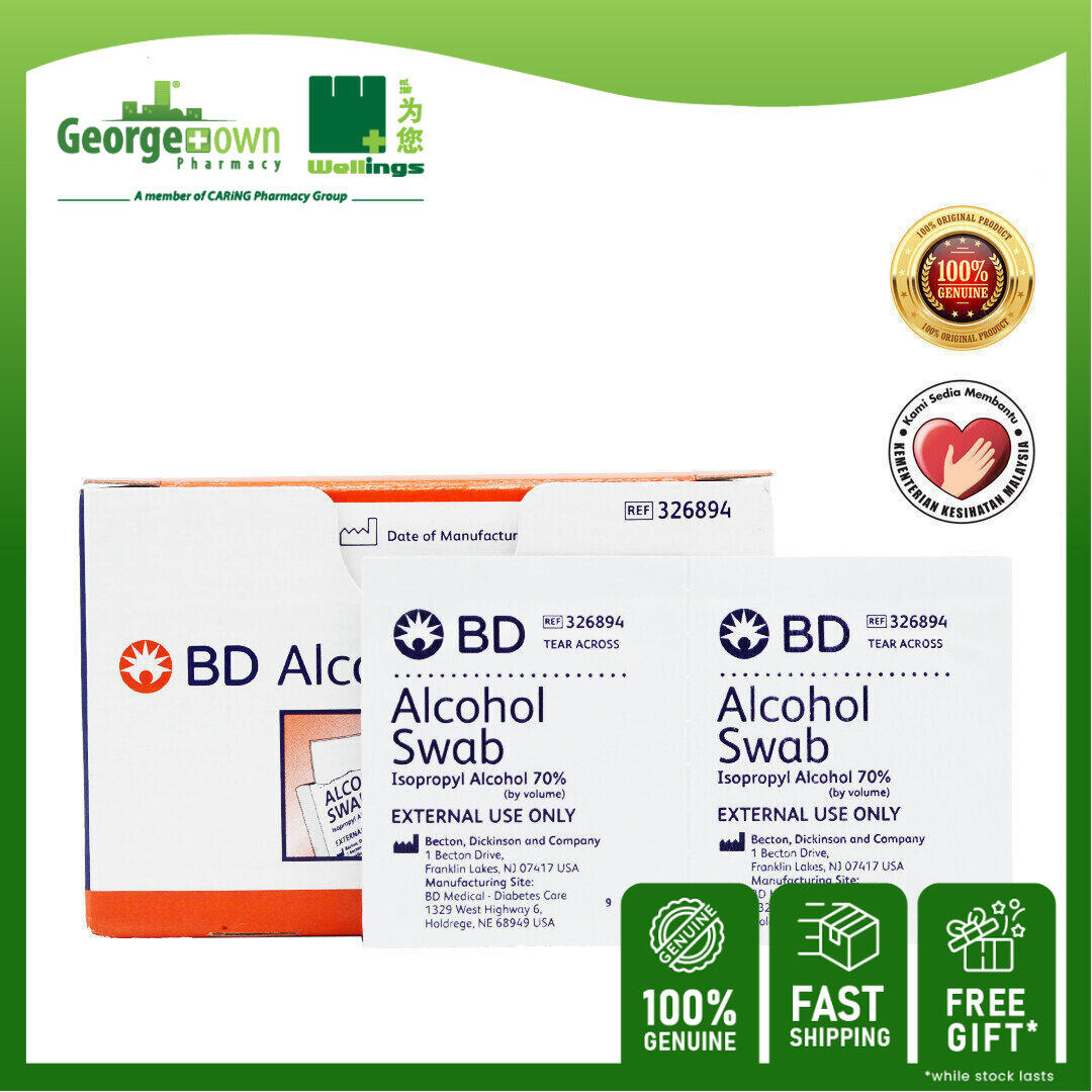 BD ALCOHOL SWABS 100S [Georgetown Wellings Pharmacy] | Lazada