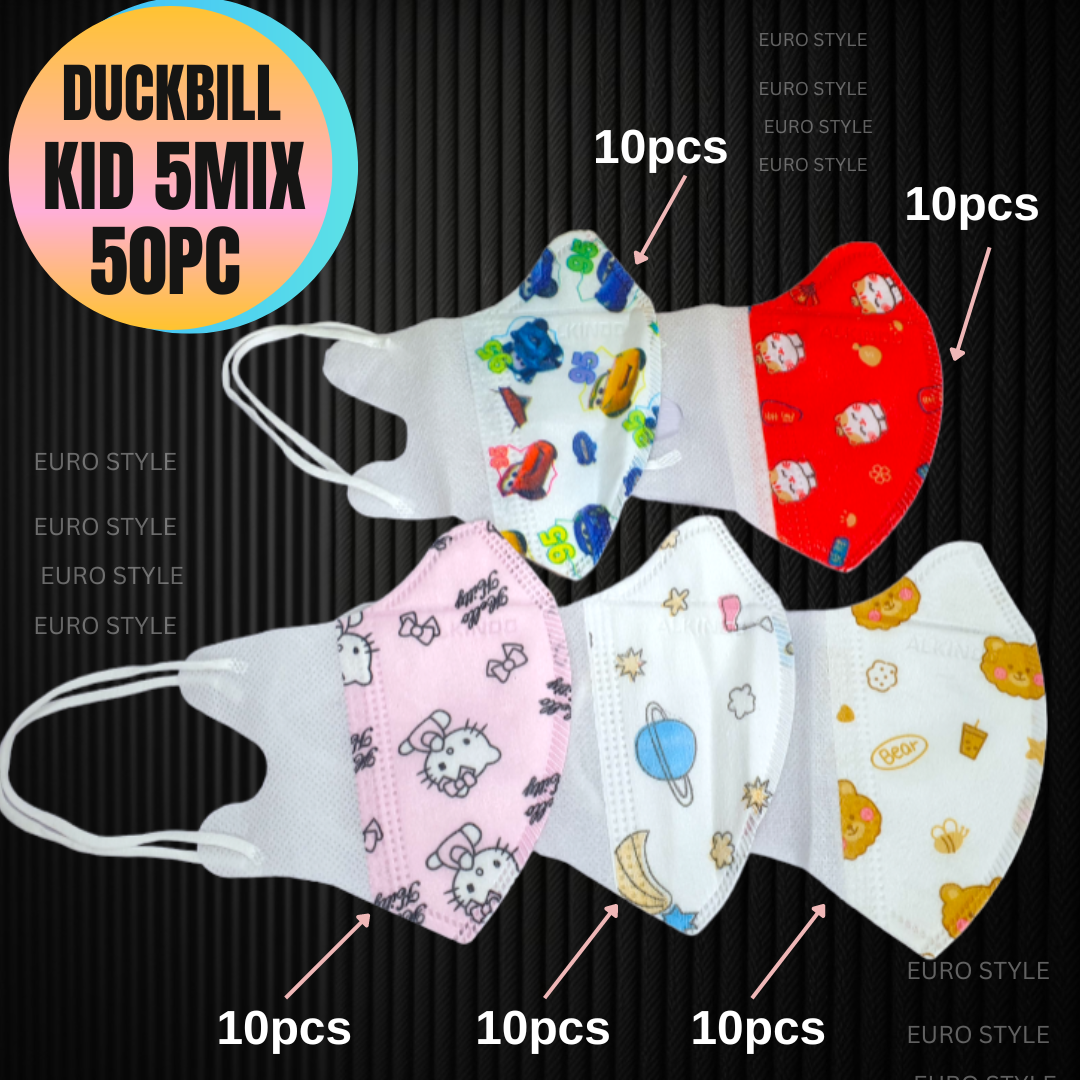 Duckbill Kid 3D 5mix 4ply Mask 4 Layer 50pc Box l Cartoon Mask l Mix ...