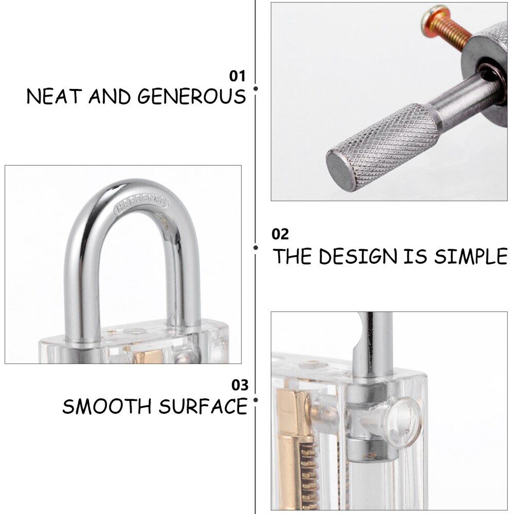 1 Set Transparent Blades Padlock with Disc Detainer Lock Pick Tools ...