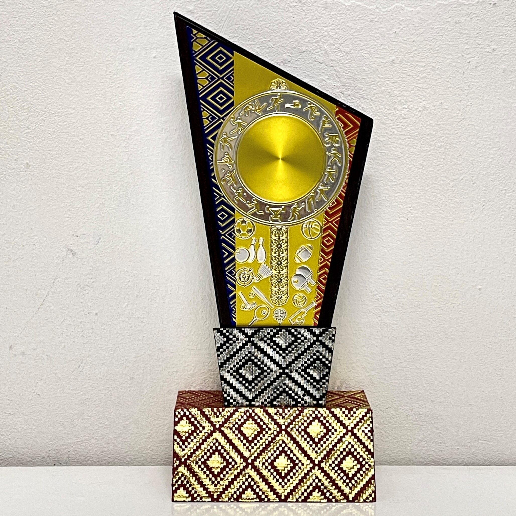 Songket EP675 Wooden Trophy + LABEL + LOGO (HADIAH SUKAN DAN HADIAH ...