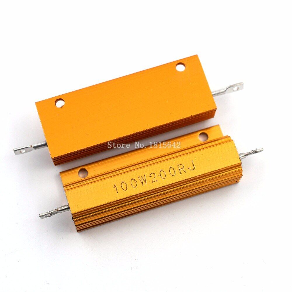 RX24 100W 200R 200RJ Metal Shell Aluminium Gold Resistor High Power ...