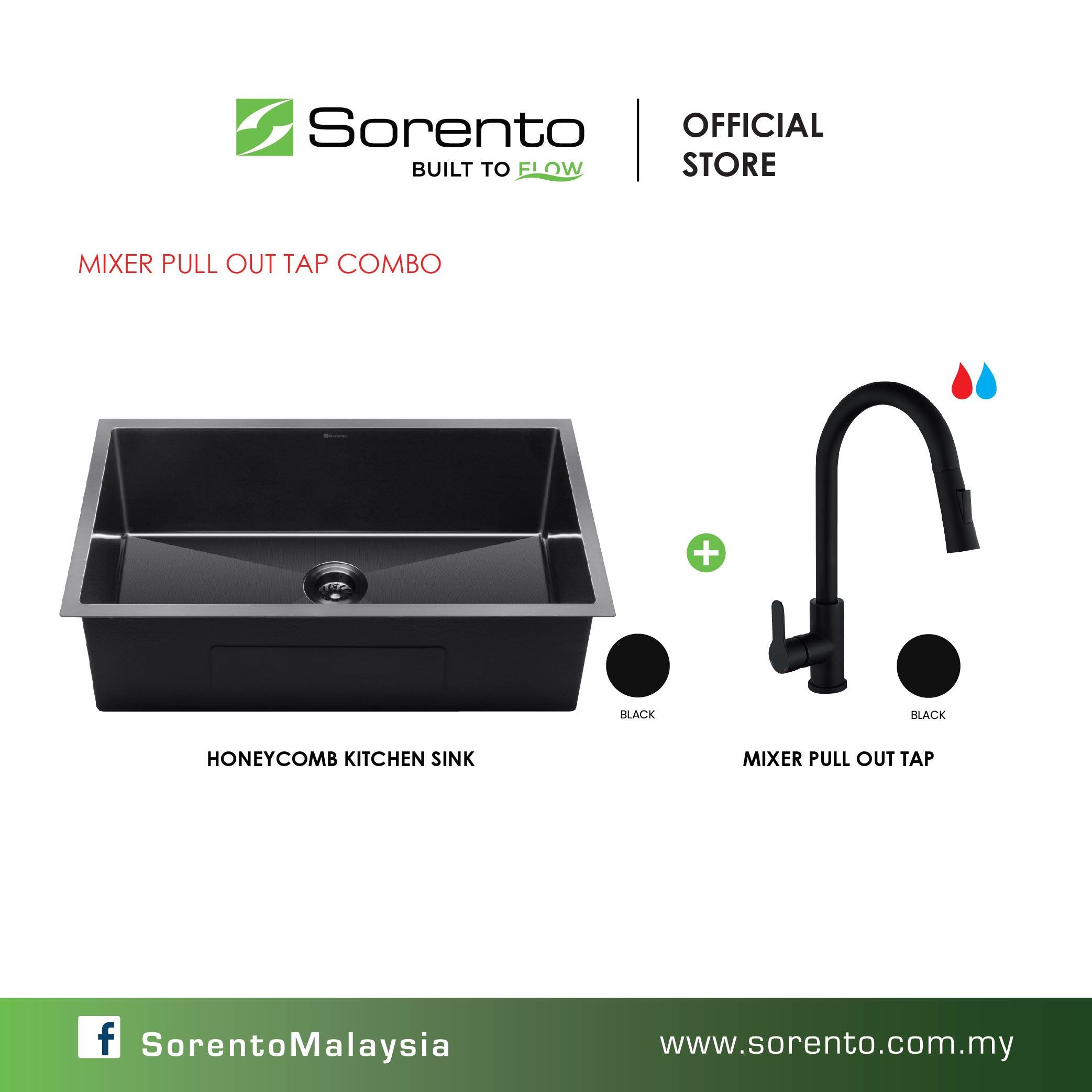 SORENTO HONEYCOMB 80CM SRTKS8047-BL UNDERMOUNT Stainless Steel Kitchen ...