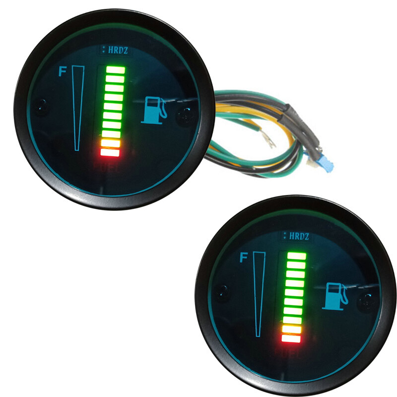12V/24V Universal 52mm Car Motorcycle Fuel Level Meter Gauge 8 LED ...