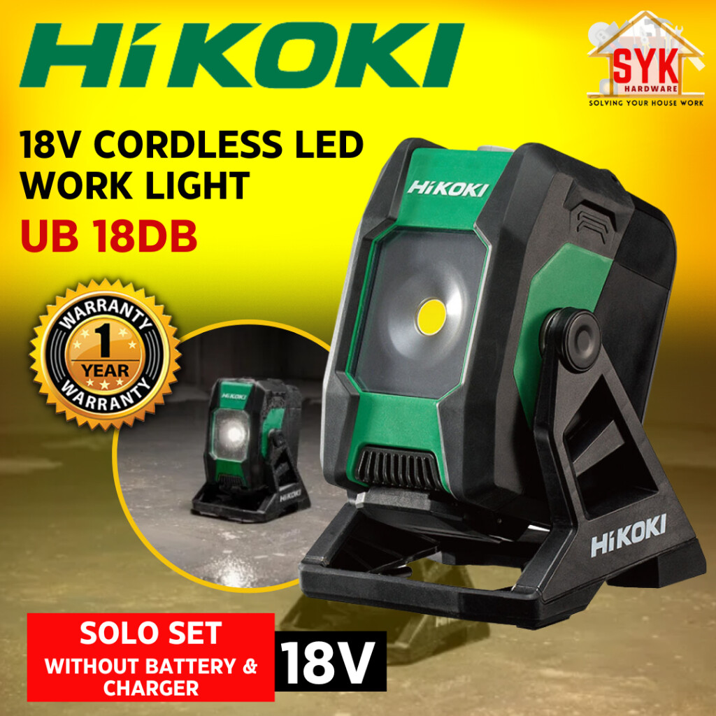 SYK HIKOKI UB18DB 18V IP54 SOLO Cordless LED Work Light Adjustable ...