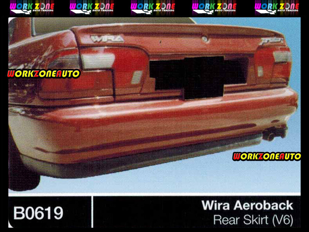 B0619 Proton Wira Aeroback Fiber Rear Skirt (V6) Body kit Bodykit | Lazada