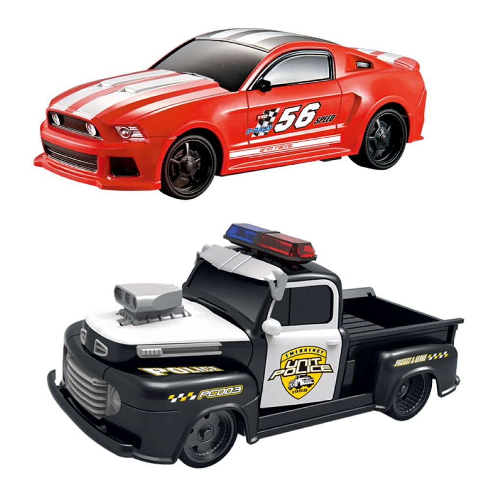 Kmoist รถRC 1:24 Scaleรถแข่งบังคับรีโมทรถยนต์4ช่องตำรวจไล่รถ,ต้องการความเร็วรวมรถสองคันของเล่น ...