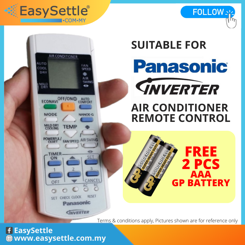 (FAST DELIVERY)(FREE GP BATTERY) PANASONIC AIRCOND REMOTE CONTROL AIR ...