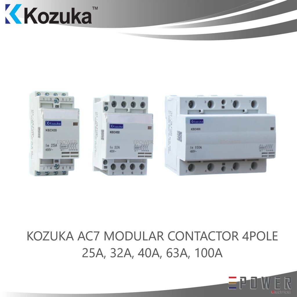 KOZUKA AC7 MODULAR CONTACTOR 2P & 4P 25A, 32A, 40A, 63A | Lazada