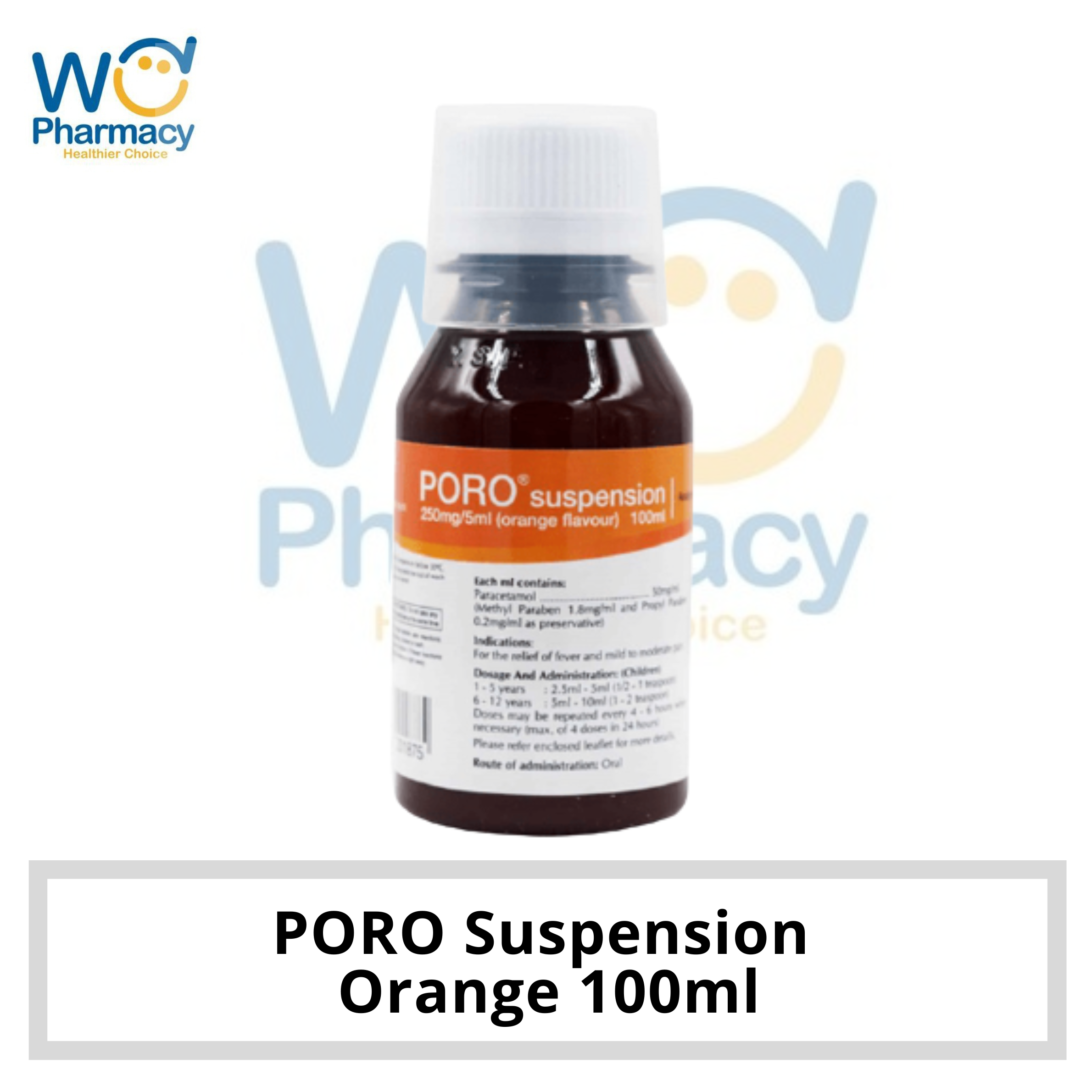 PANADOL / PORO / AXCEL / UPHAMOL 250 Suspension (Syrup) 60 - 100ml ...
