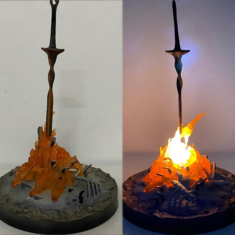 Dark Souls Figure Bonfire Led Light Black Faraam Knight Figurine Sculpt ...