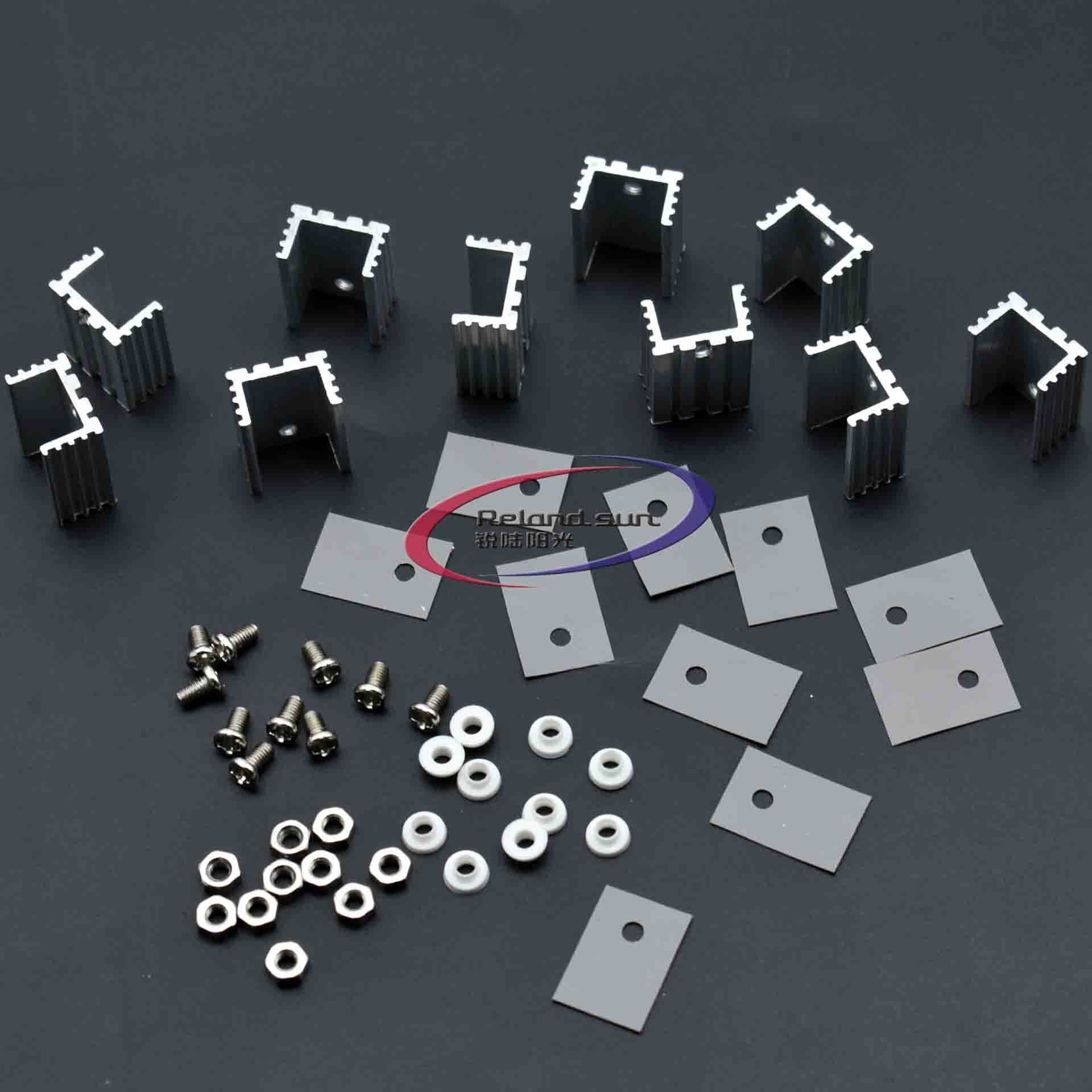 10sets TO-220 Silver Heatsink Heat Sink for Voltage Regulator or MOSFET ...