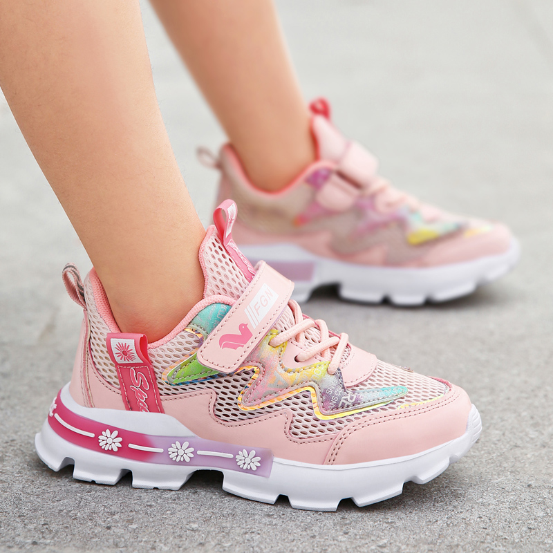 Girls' Sports Shoes 2021 Summer Breathable Mesh Casual Shoes Children's ...
