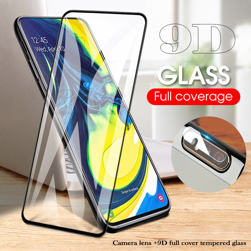 2 In 1 on For Samsung Galaxy A80 Camera Lens Film & 9D Full Cover ...