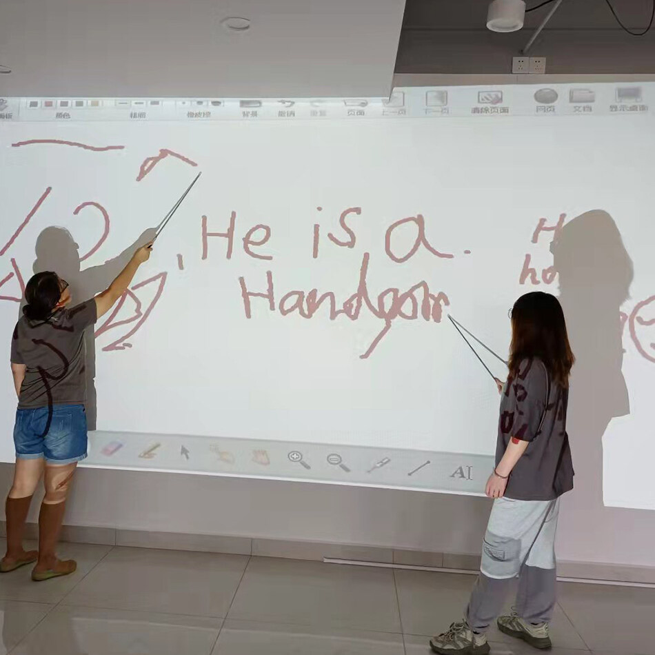 Digital Smart Board Interactive Multi Writing Touch Virtual Screen ...
