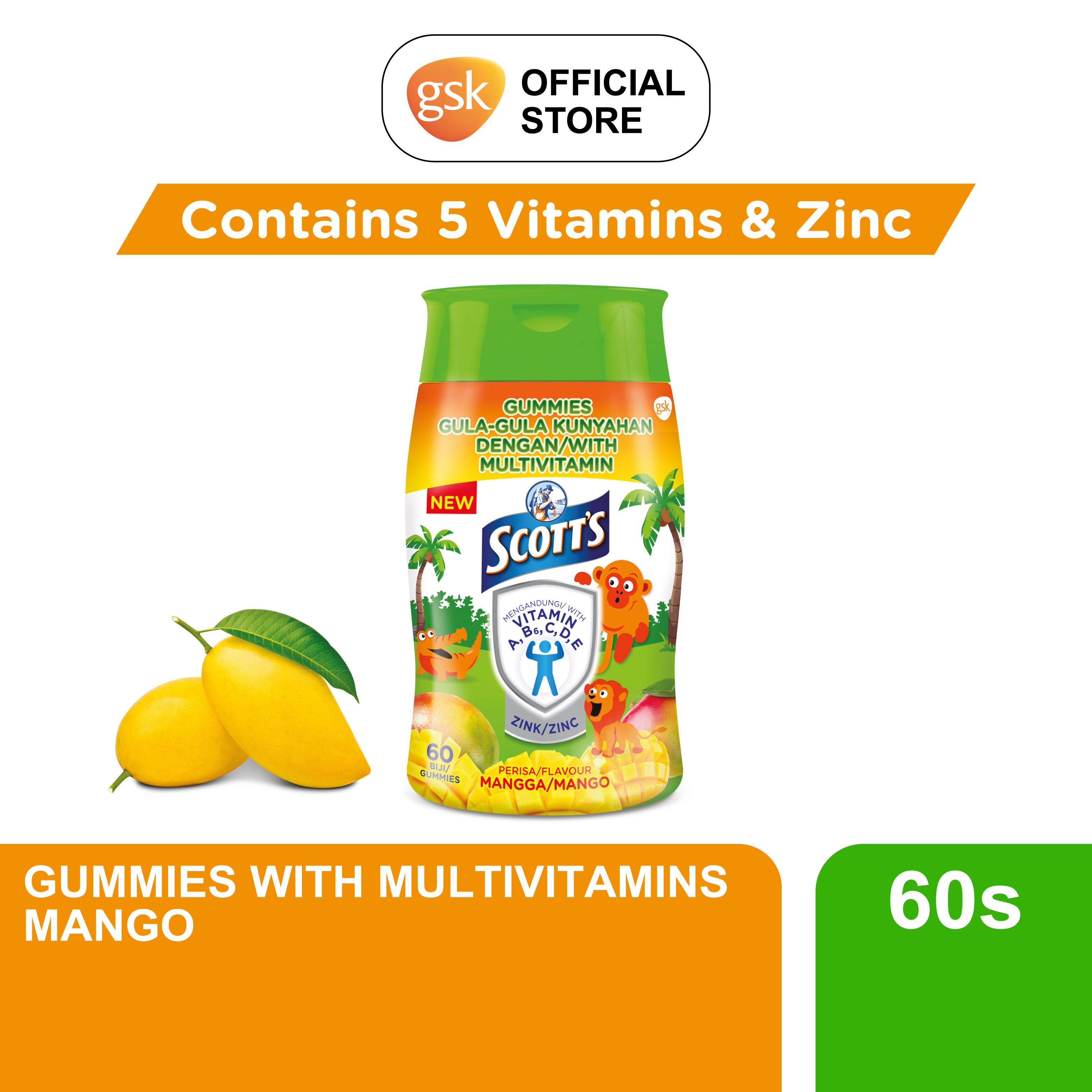 Scott's Multivitamin Gummies - Mango (60’s) | Lazada