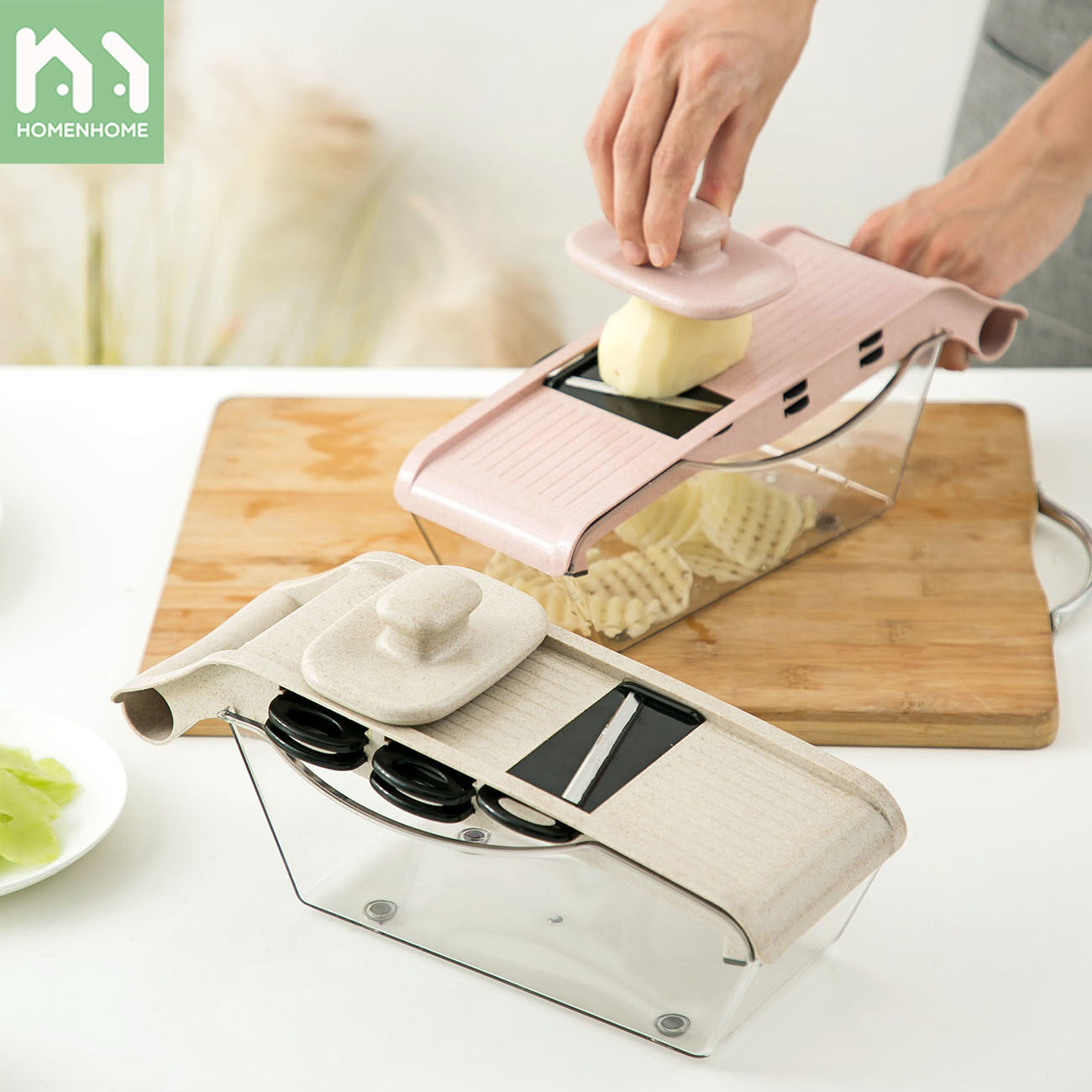 Homenhome Kitchen Multi-function Vegetable Cutter Slicer Potato Slicer ...