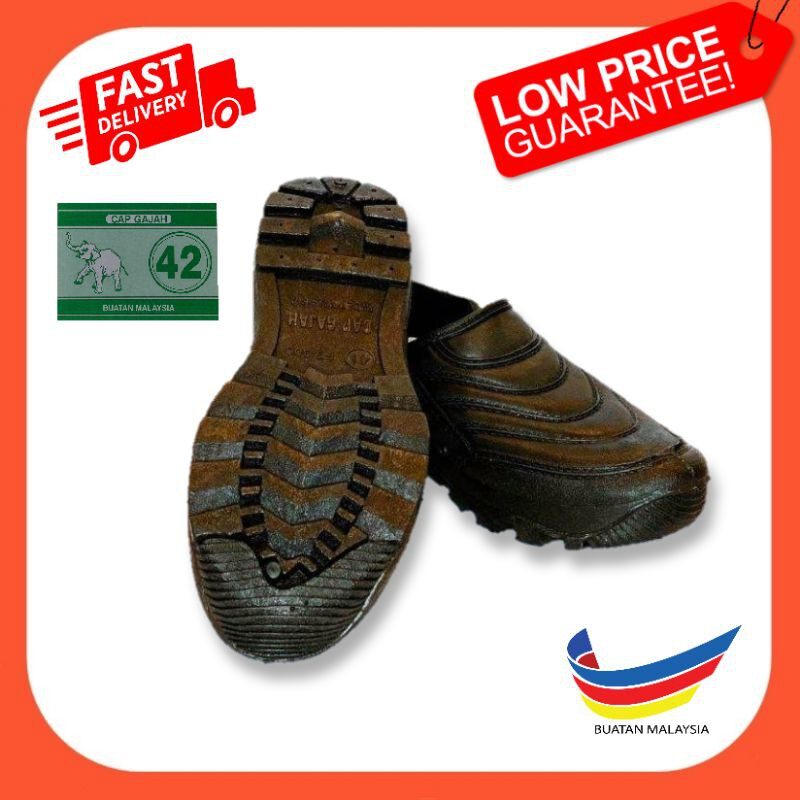 Cap Gajah Kasut Getah Hitam / Hiking Rubber Shoe / Slip On Boot | Lazada