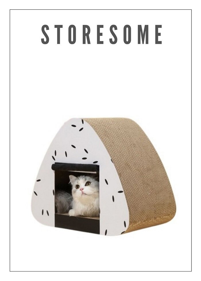 Zeze Series Cat House Onigiri Inspired Design Scratcher Cardboard ...