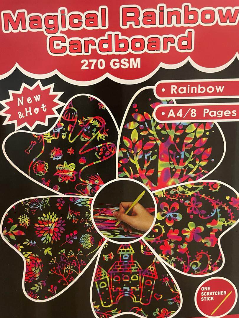 DIY Rainbow Magic Cardboard Scratching drawing paper children A4 Size ...