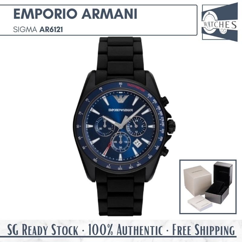 Emporio Armani เครื่องวัดความเร็ว AR6121,นาฬิกาข้อมือสำหรับผู้ชายเคลือบ ...
