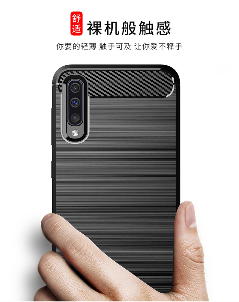 Samsung Galaxy A50S เคส SamsungA50S เกราะคาร์บอนไฟเบอร์ TPU ซิลิโคนนิ่ม ...