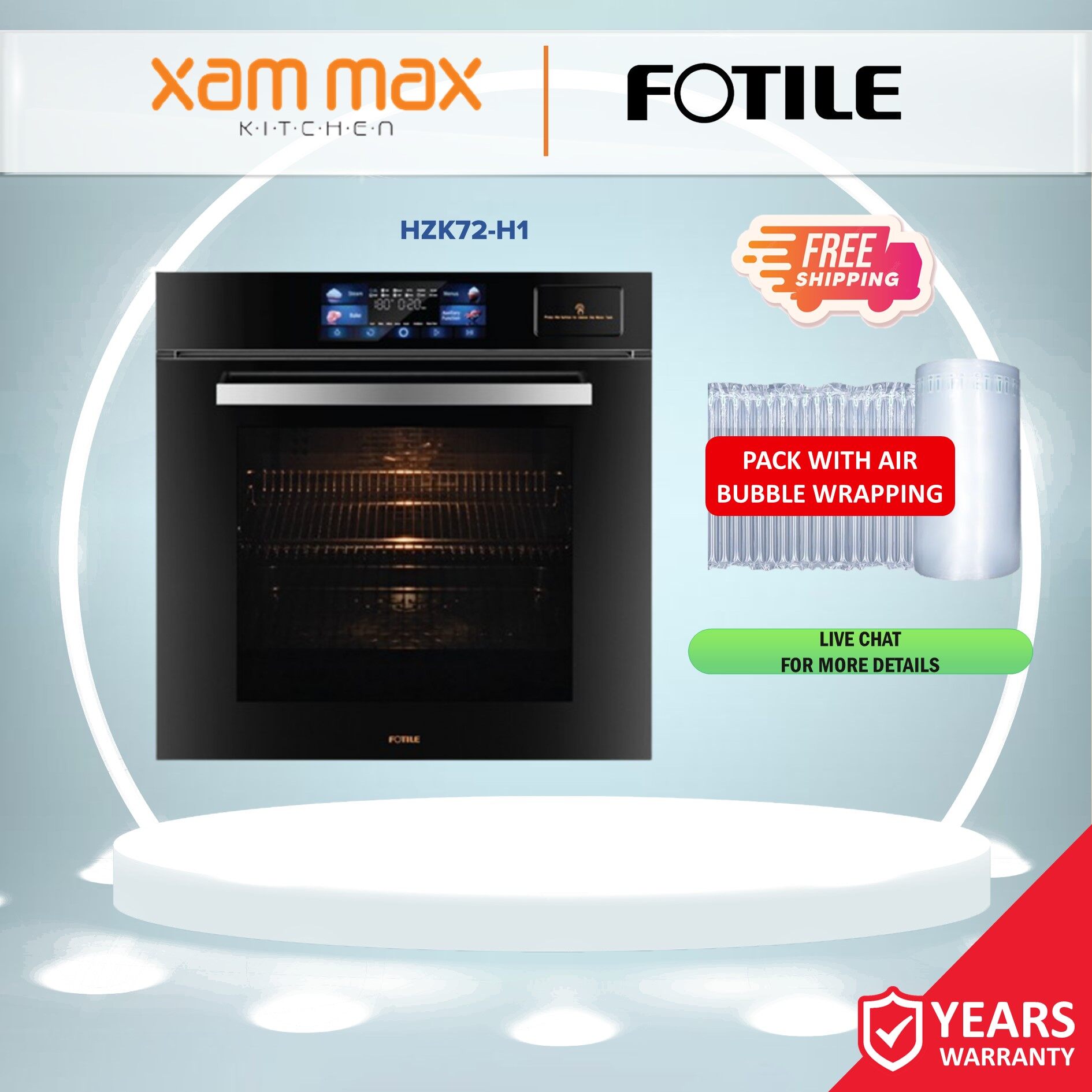 Fotile - HZK72-H1 72L Built-in Combi Oven (Steam, Bake, Air Fry, Dehydrate) 4-in-1 | Lazada