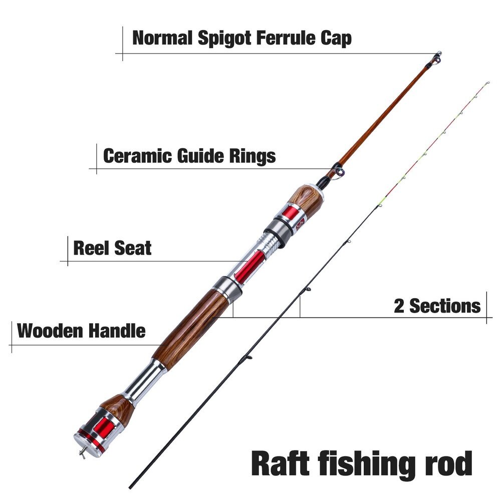 Sougayilang Fishing Rod 4FT 2Sections Raft Fishing Rods Telescopic ...