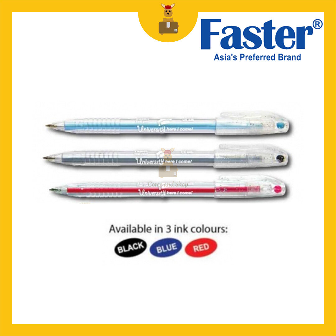 Faster CX445 Ball Point Pen Smooth Writing (0.5mm | Black / Blue / Red ...