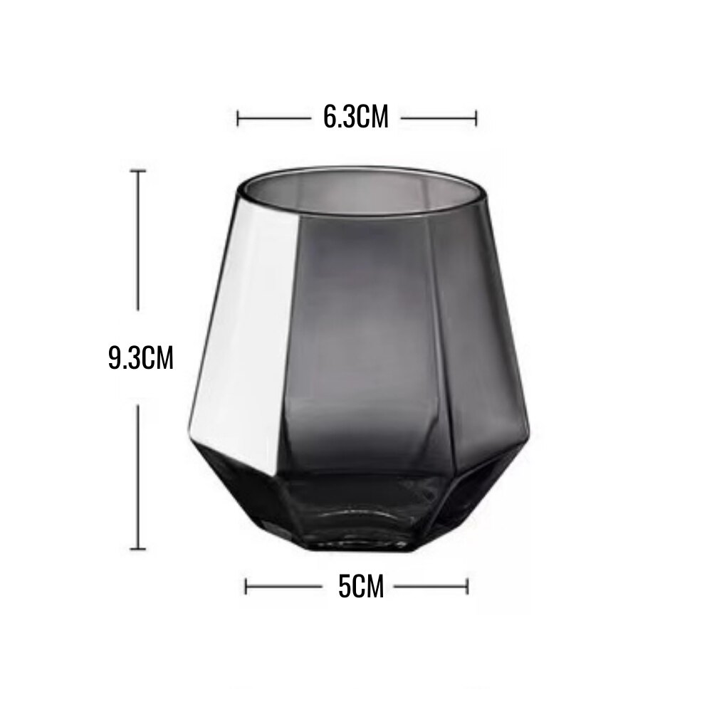 Hexagonal Geometry Diamond Glass Diamond Surface Drinking Glass Water ...