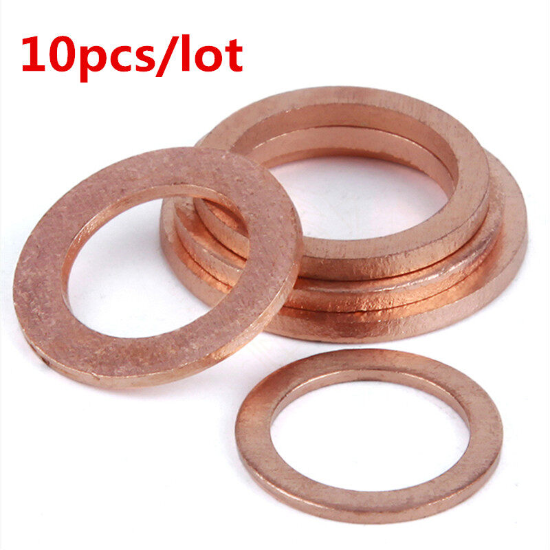 10pcs M5 M6 M8 M10 M12 M14 M16 M18 M20 M22 Solid Copper Washer Shim ...