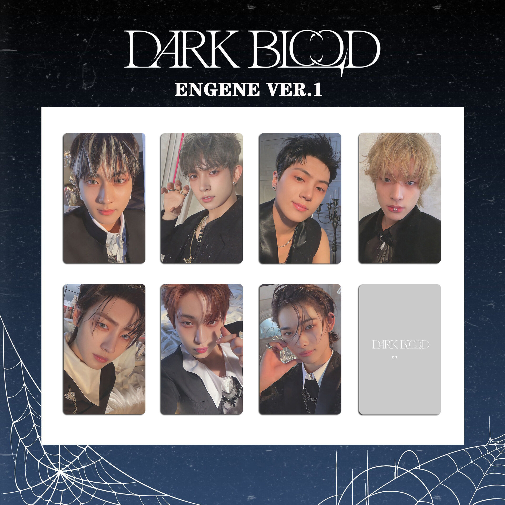 Enhypen Dark Blood Album PhotoCard Engene Full Half New Showcase Weverse Version Photo Cards ...