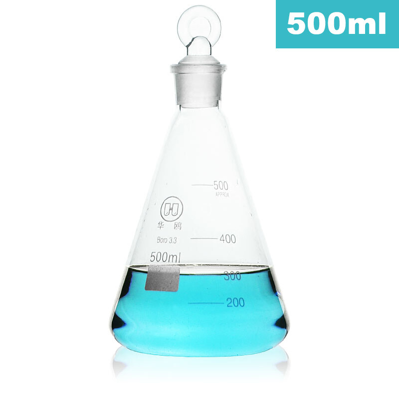 50ml-1000ml Graduated Erlenmeyer Flask with Stopper Borosilicate Glass Conical Flask for ...