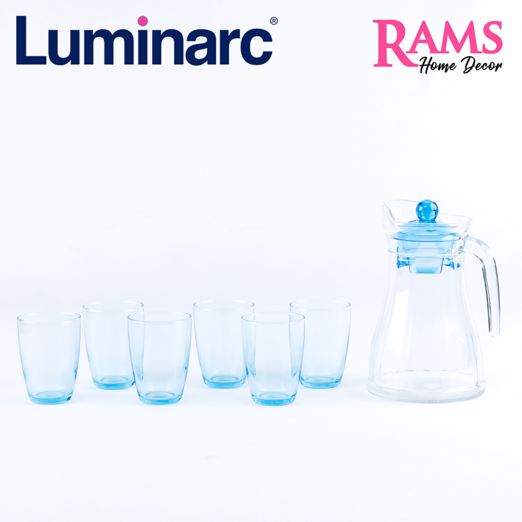 Luminarc Bucolique Water Drinkware Set / Transparent Water Set / Ice ...