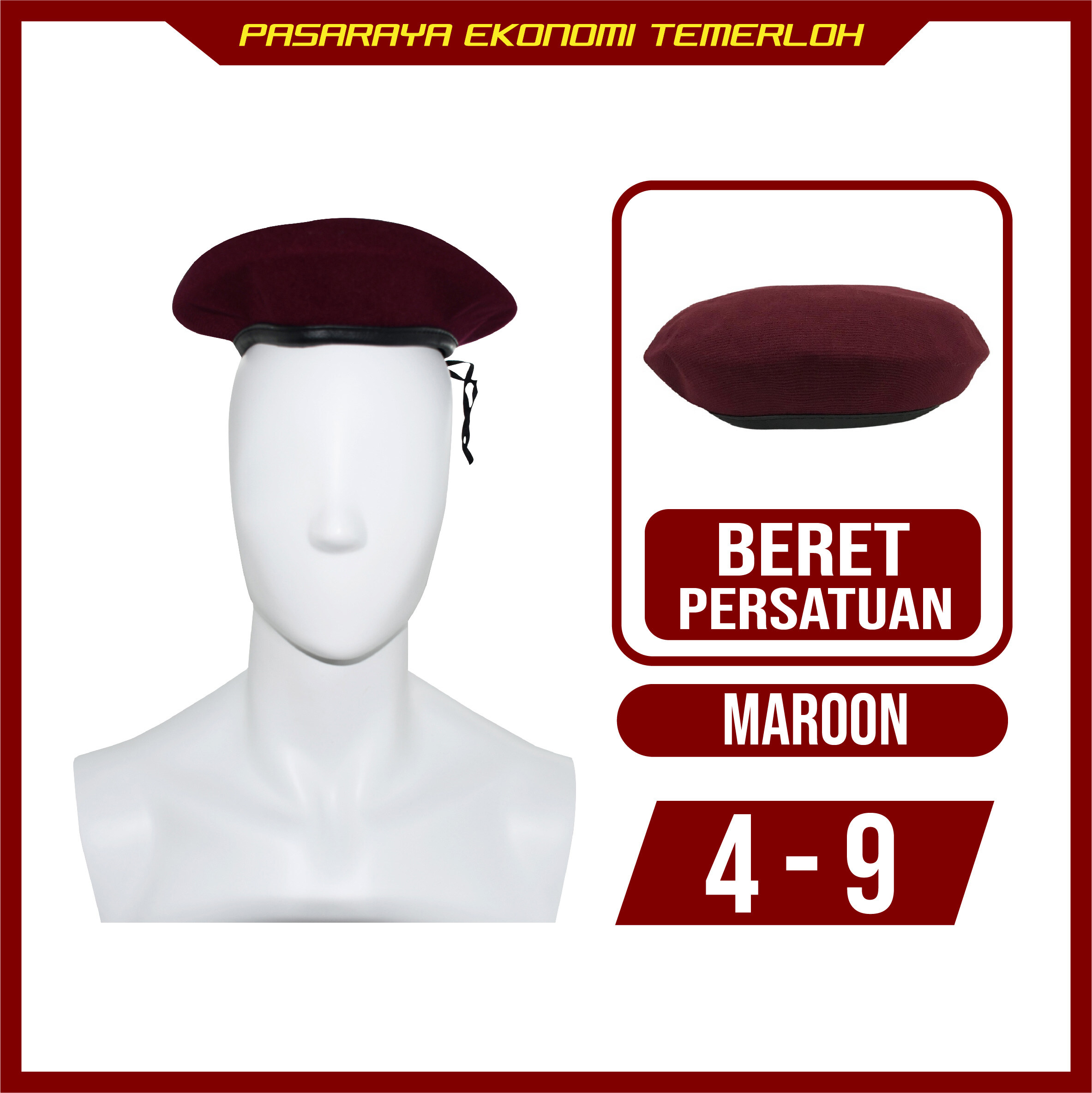 BERET PERSATUAN KADET SEKOLAH TOPI PERSATUAN SEKOLAH PBSM, KRS, TKRS ...