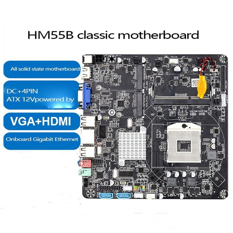 HM55B PGA988 Desktop PC Mainboard DDR3 SATA II Mini ITX Motherboard for ...