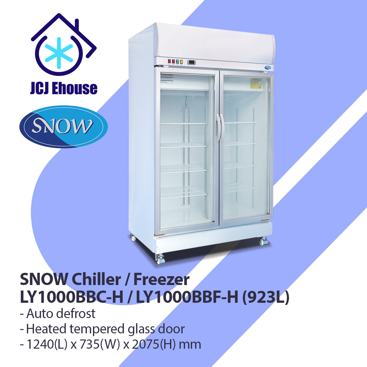 SNOW CHILLER & FREEZER (WHITE) / SNOW 2 DOOR DISPLAY CHILLER (LY1000BBC ...