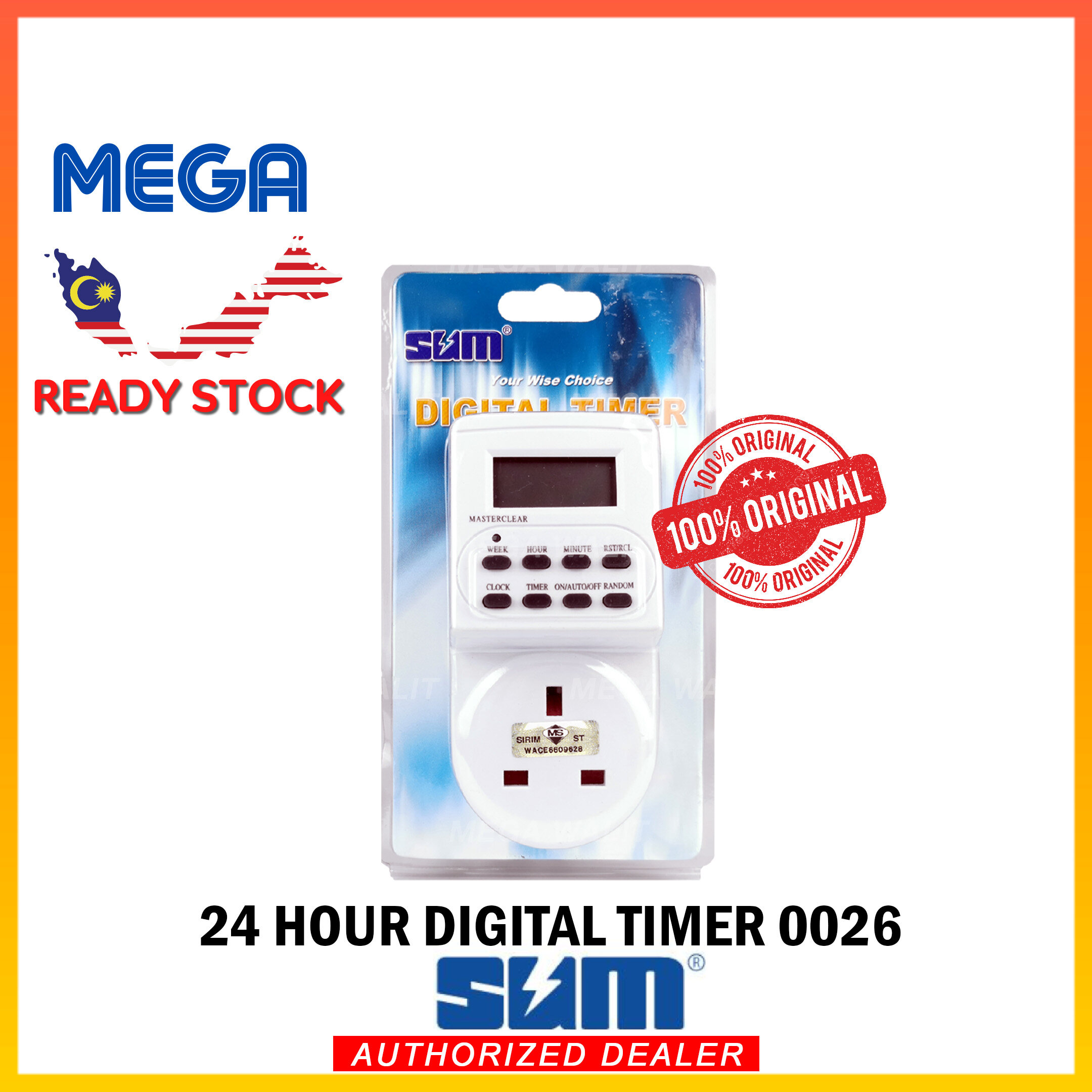 SUM 24 Hours Digital Timer 3 Pins Plug | Lazada