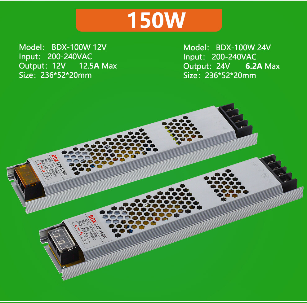 Ultra Thin Power Supply Led Driver DC12V DC24V 60W 100W 150W 200W 300W 400W Transformers แสง ...