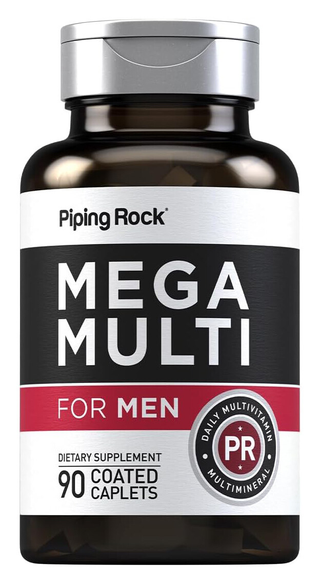 Piping Rock Mega Multiple for Men (Multivitamin), 90 Coated Caplets ...