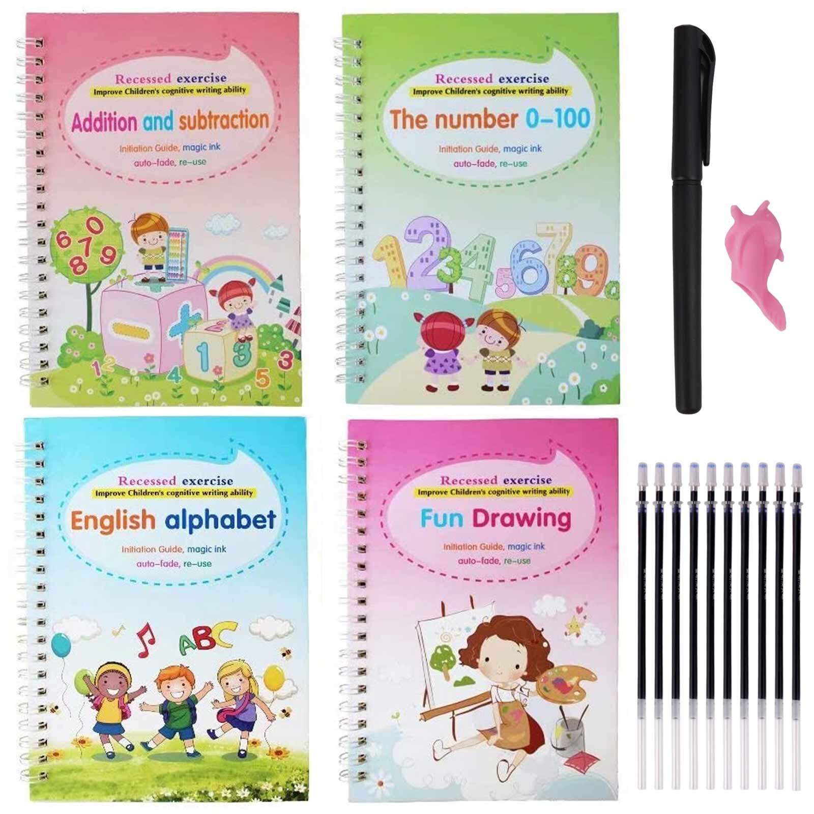 4pcs Practice Copybook for Kids Handwriting Practice Workbook Tracing ...