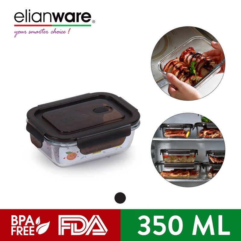 Elianware Rectangular Airtight Borosilicate Glass Lock Keeper ...