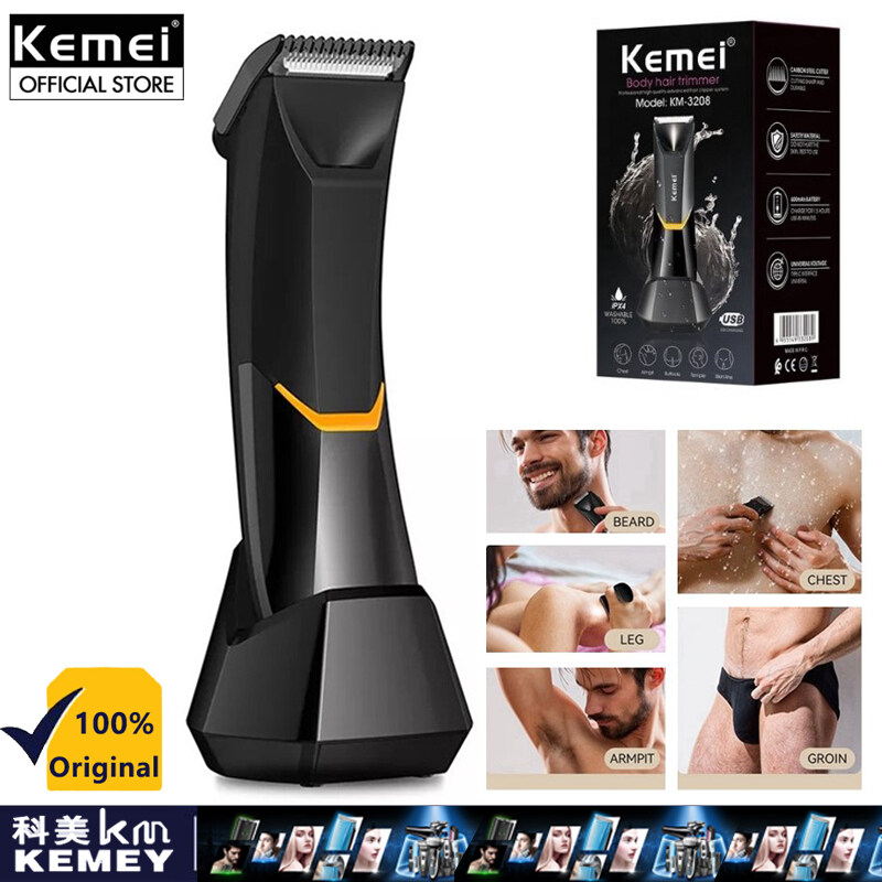 Kemei KM-3208 IPX4 Waterproof Multi-functional Unisex Grooming Styling Armpit Hair Private Parts ...