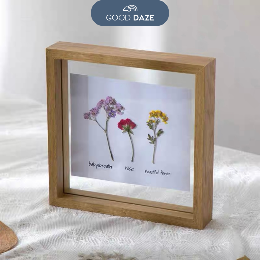 【GOOD DAZE】Wood Transparent Photo Frame Floating Glass Frame Customize ...