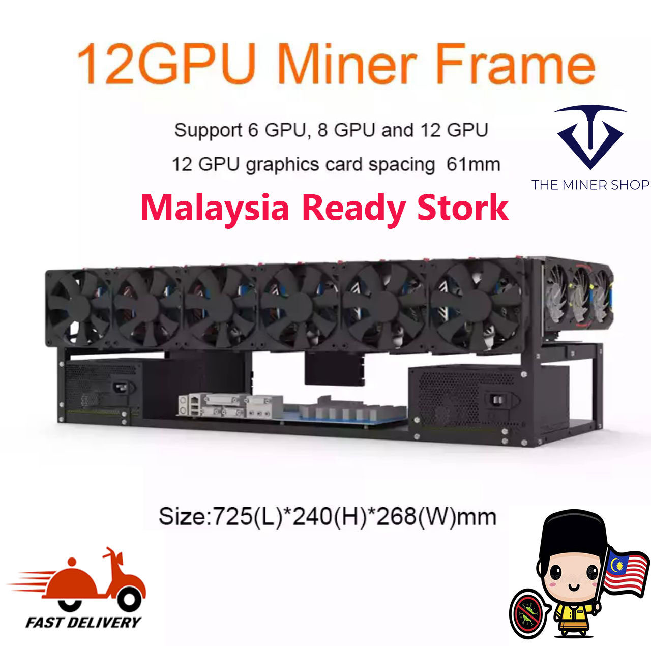 Mining Rig Frame Rag 6 to 12 GPU | Lazada